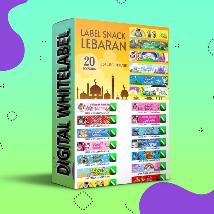 Jual 20 Pilihan Desain Label Snack Lebaran Eksklusif (CDR v24) | Shopee ...