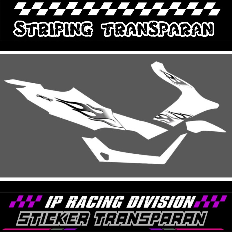 Jual STIKER UV STRIPPING COSTUM HONDA PCX 150/160 TRANSPARAN MOTIF API ...