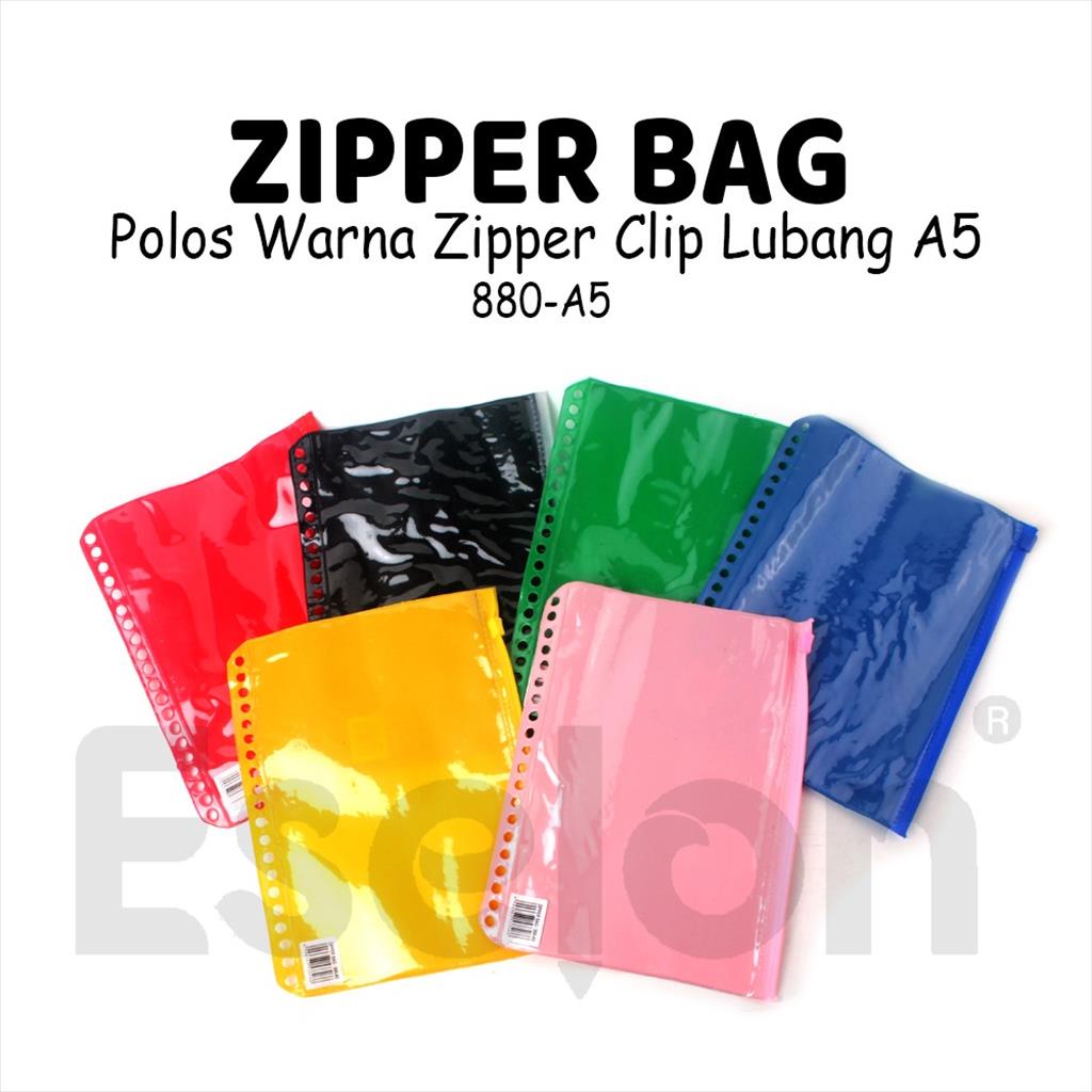 Jual Zipper Bag A5 Lubang / Pocket File Warna Transparan / Map Zipper ...