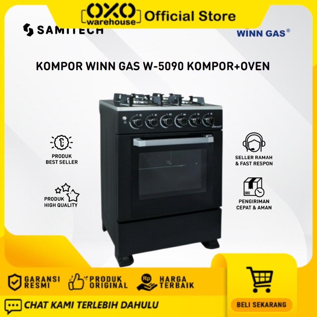 Jual WINN GAS KOMPOR OVEN W5090 FREESTANDING COOKER | Shopee Indonesia