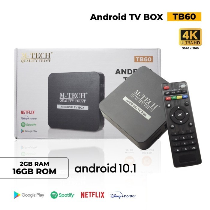 Jual M-tech TV Box TB60 Android 10.1 Ultra HD 4K 2GB RAM | Shopee Indonesia