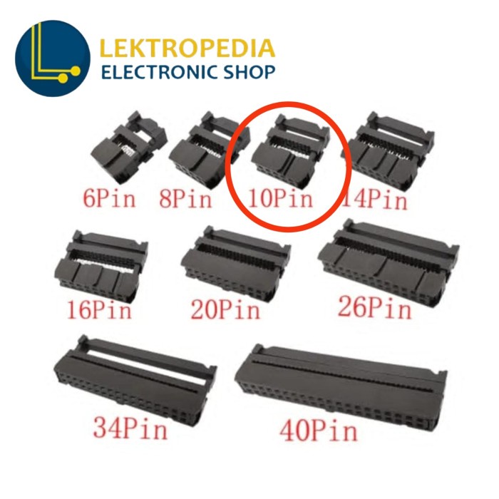 Jual Socket IDC 10pin Female Header 2x5 10 pin Soket ISP connector FC3 ...