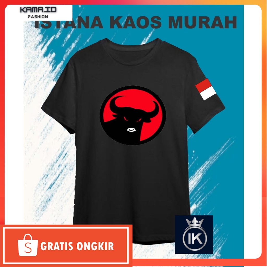 Jual Kaos Kekinian / KAOS PARTAI BANTENG PDIP BESAR BENDERA/KAOS ...