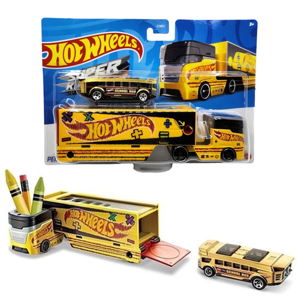 Jual Hot Wheels Super Rigs Pencil Pusher - Yellow | Shopee Indonesia