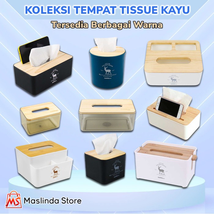 Jual Kotak Tisu Minimalis Box Tempat Tissue ZJ Kayu Nordic Bamboo Slot ...