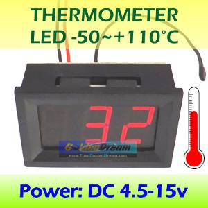 Jual Thermometer LED Digital 4.5-15VDC + Sensor Suhu Termometer Mobil ...
