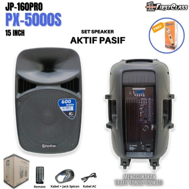 Jual Paket speaker aktif pasif 15 inch FIRSTCLASS JP 160 PRO PX 5000 S ...