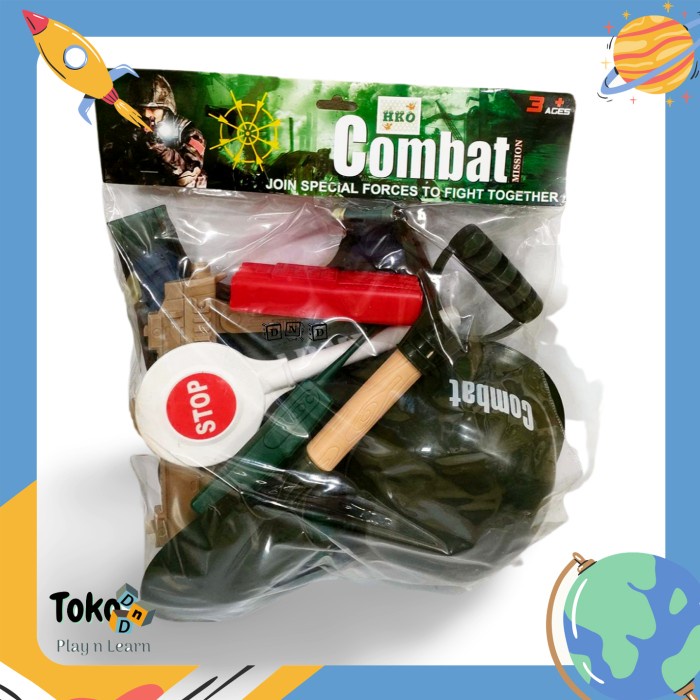 Jual Mainan Anak Combat Mission Play Set Helm Rompi Tentara Militer ...