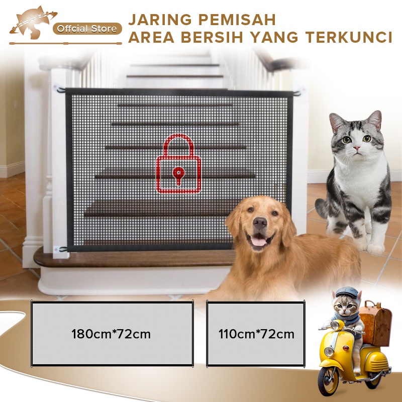 Jual Magic Gate Pintu Jaring Penghalang Pagar Kandang Kucing Anjing ...