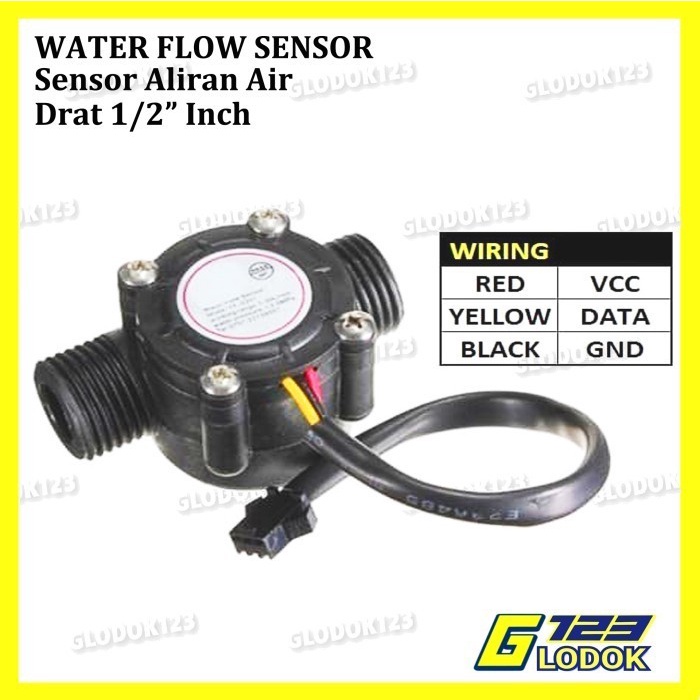 Jual YF-S201 Water Level Flow Sensor Meter Aliran Air Hall 1/2" 1-30L ...