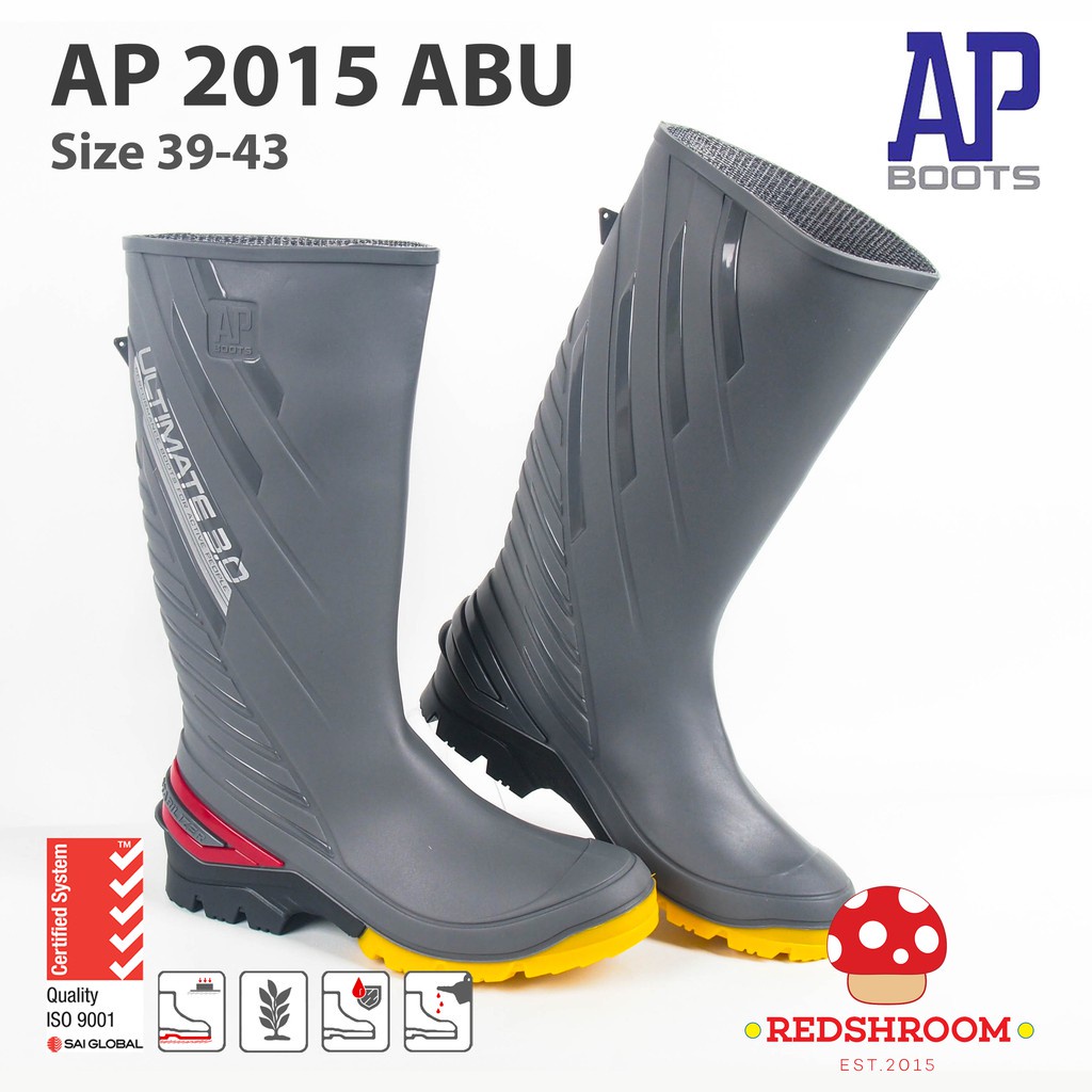 Jual Sepatu Boot Tinggi AP ULTIMATE 2015 AP Boots Abu Karet Lokal ...