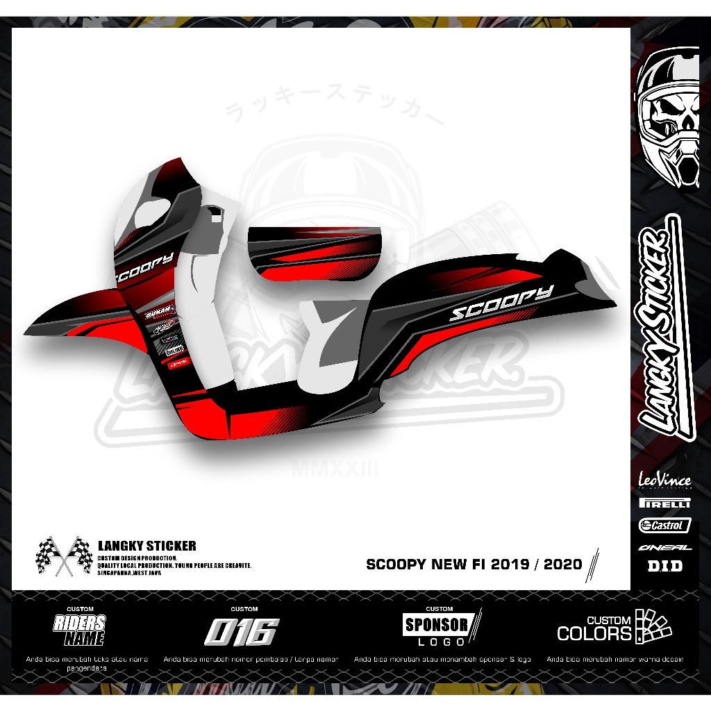 Jual Striping Stiker Scoopy New fi 2019 / 2020 Racing Style v2 | Shopee ...