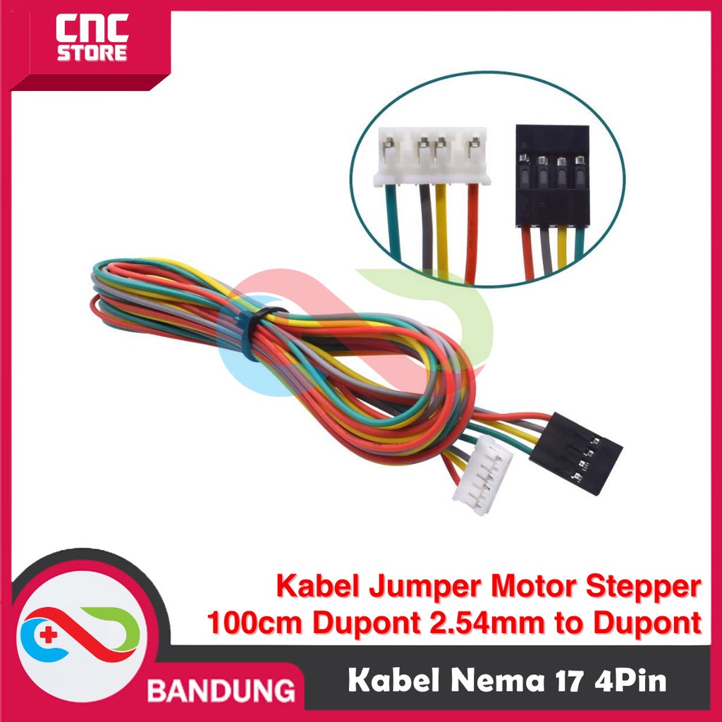 Jual KABEL JUMPER MOTOR STEPPER NEMA 17 100CM 4PIN DUPONT 2.54MM TO ...