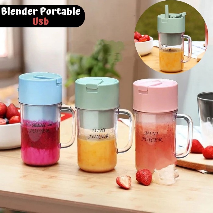 Jual TOS ️ BLENDER JUS GELAS JUICE 500ML PORTABLE JUICER CUP BLEND ...