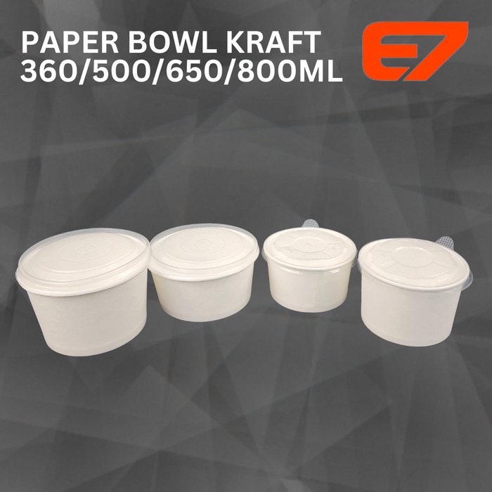 Jual Paper Bowl Putih - Mangkok Kertas, Rice Bowl 360/500/650/800ml ...