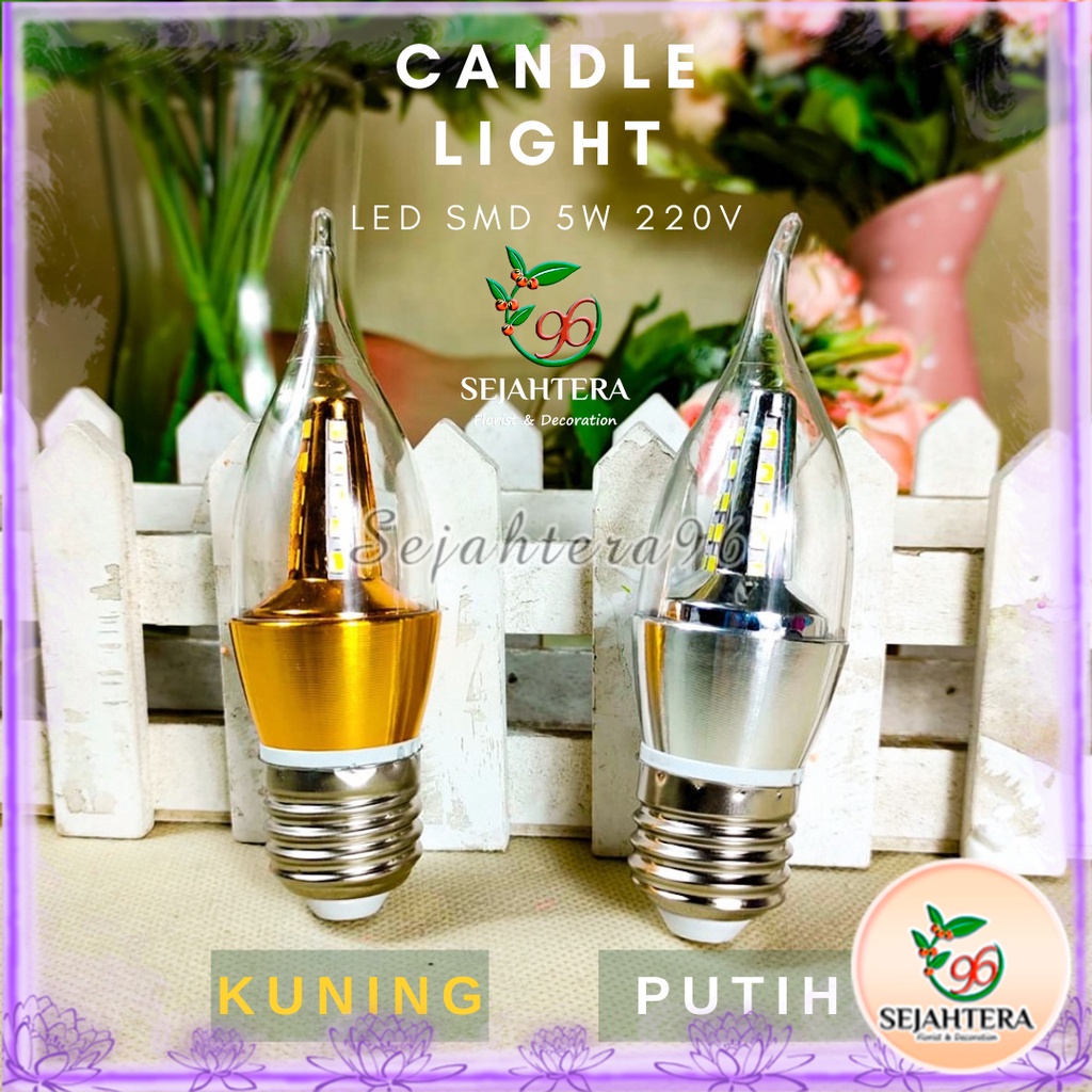 Jual Lampu LED Lilin 5W SMD Bening Candle Light - Lampu Dekorasi Hias ...