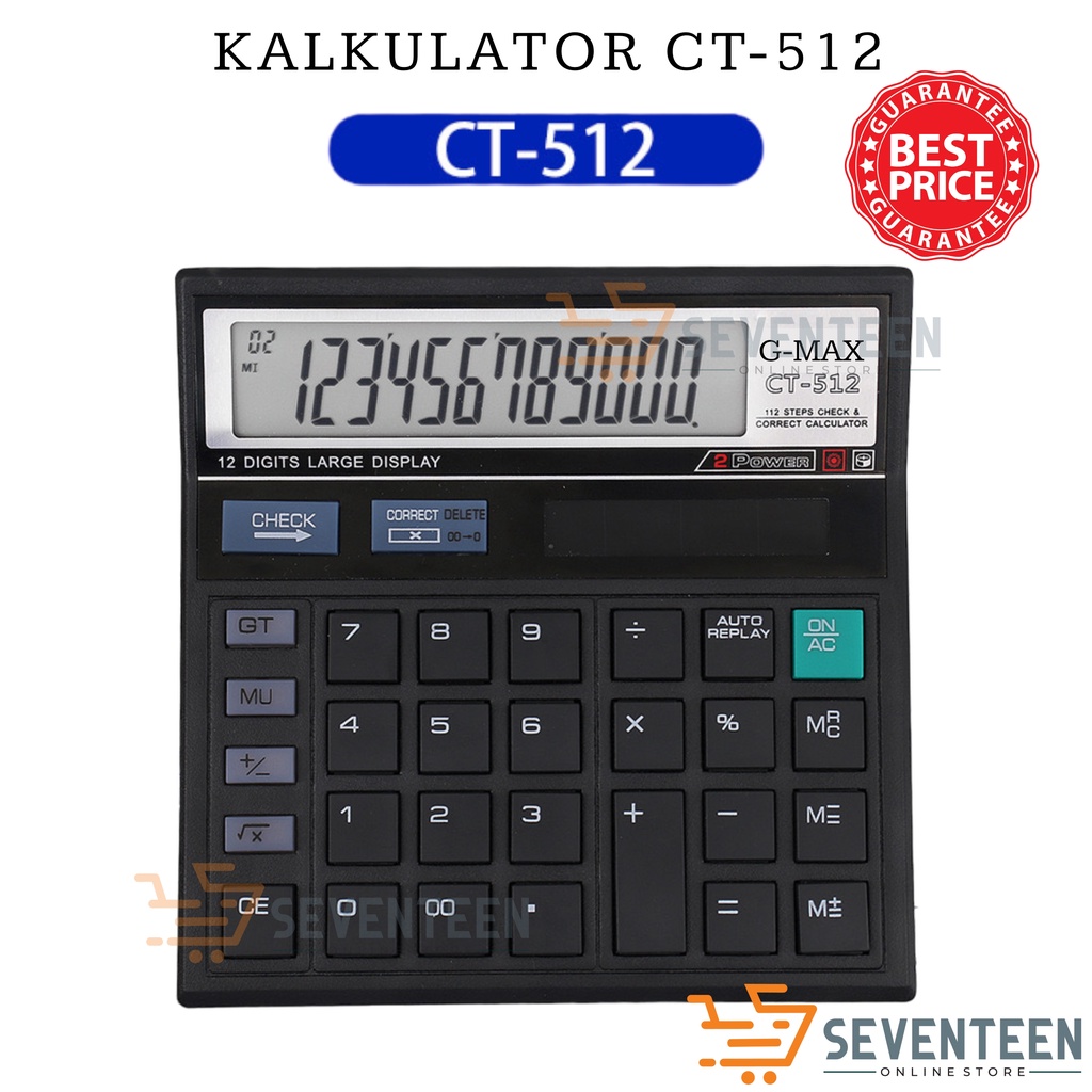 Jual SEVENTEEN KALKULATOR 12 DIGIR BESAR CT512 G-MAX MODEL CITIZEN ALAT ...