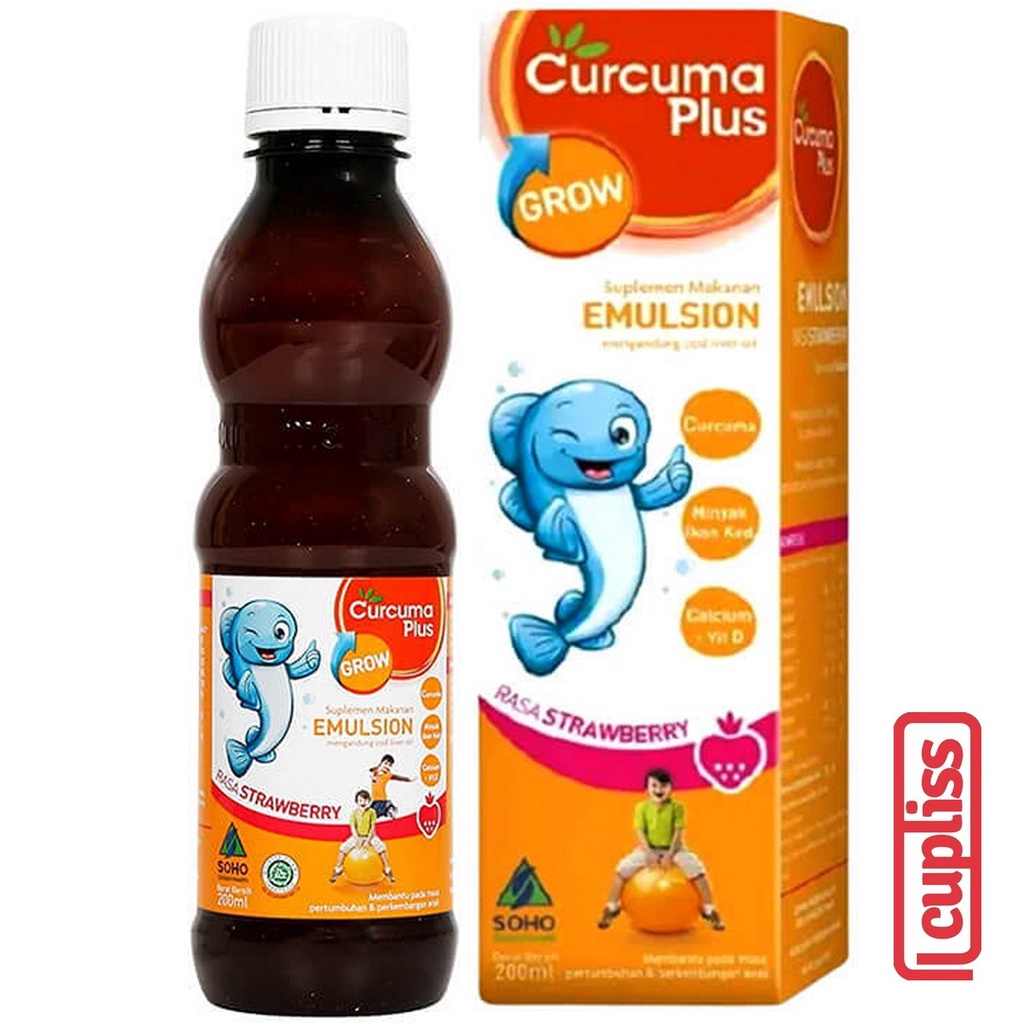 Jual Curcuma Plus Grow Strawberry 200ml Multivitamin Syrup 200 ml ...