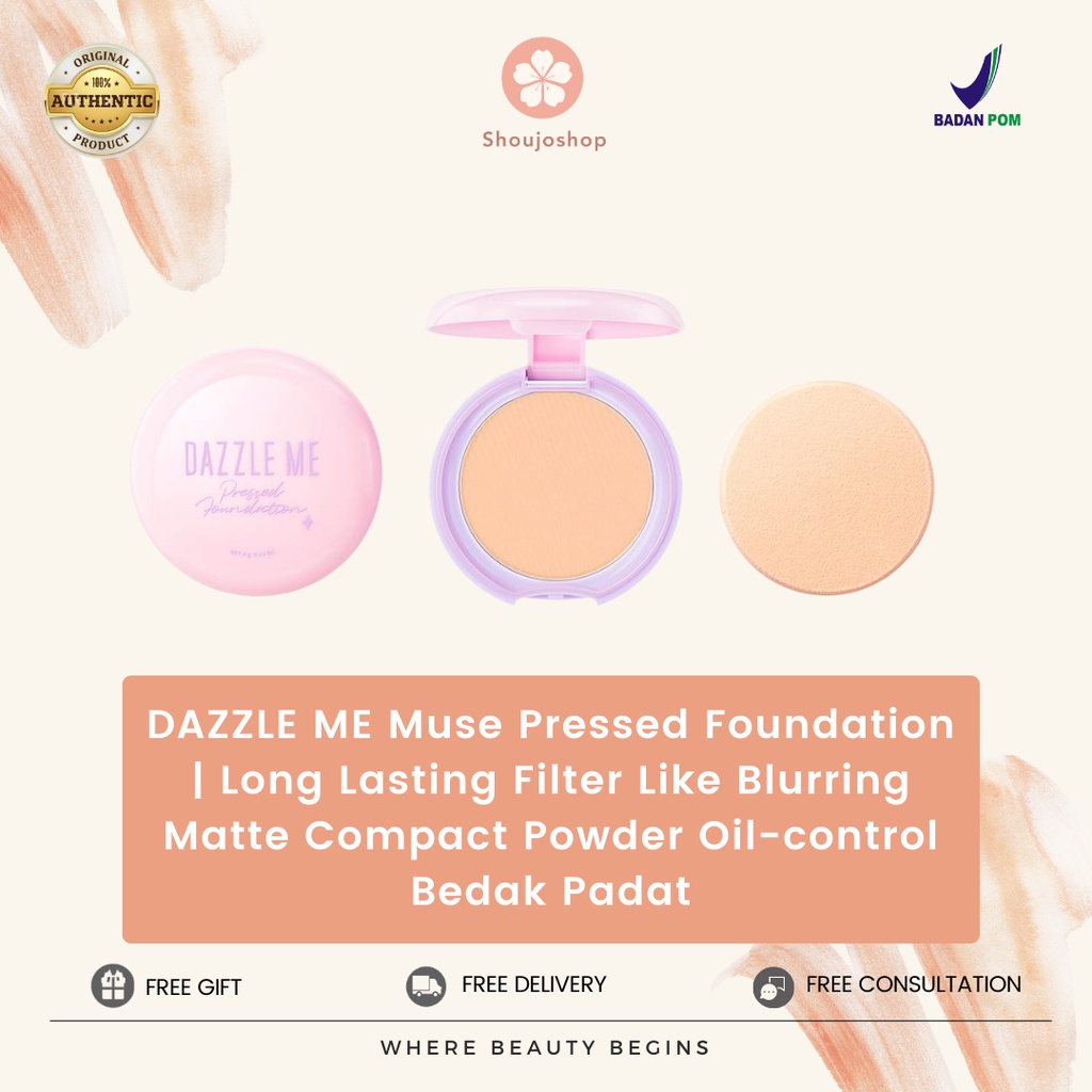 Jual DAZZLE ME Muse Pressed Foundation | Long Lasting Blurring Compact ...