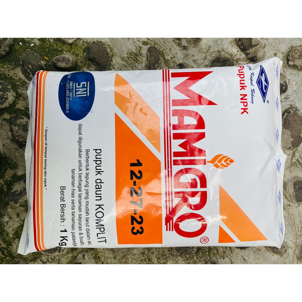 Jual Pupuk NPK Daun MAMIGRO 12-27-23 orange KOMPLIT isi 1kg dari CAP ...