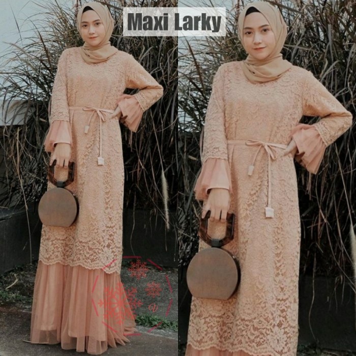 Jual best -Gamis Wanita Brokat Maxi Dress Baju Muslim Modern Brukat ...