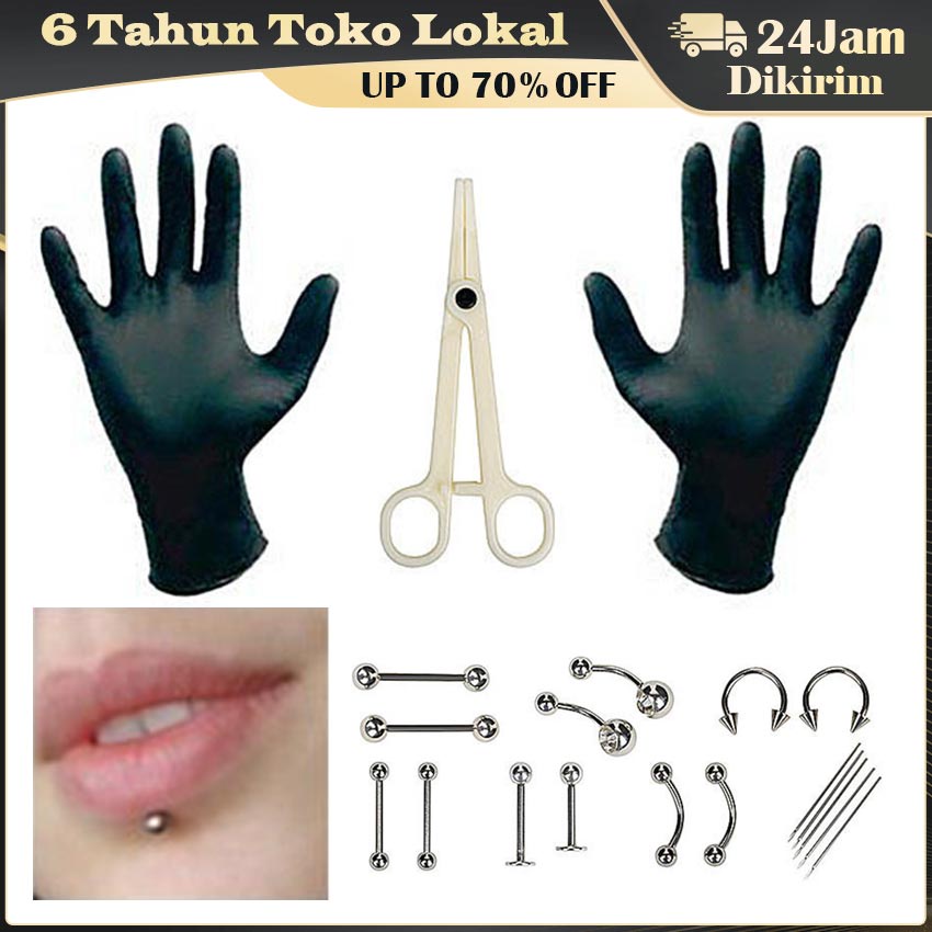 Jual Lengkap Set Alat / Tindik Piercing Penjepit Jarum Anting Perut ...