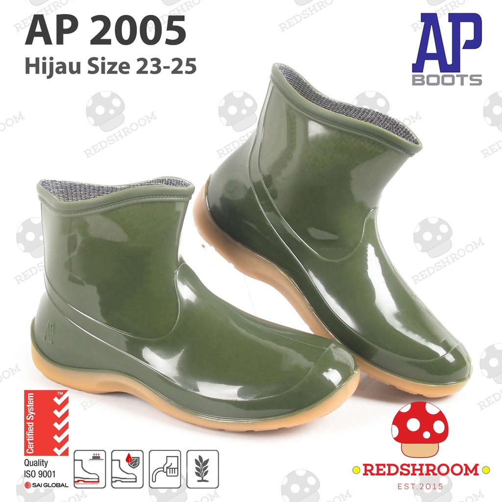 Jual Sepatu Boot Pendek AP 2005 Hijau Glossy AP Boots Fashion Wanita ...