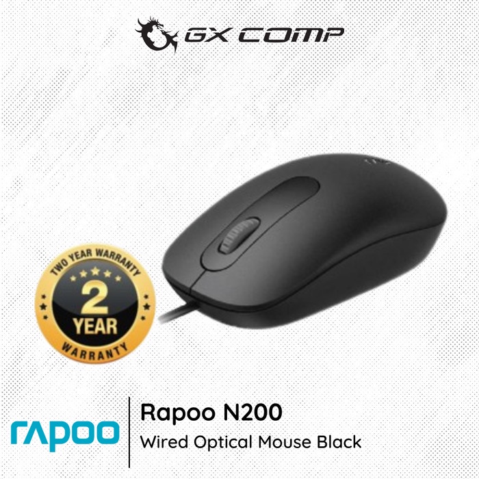 Jual Rapoo N200 - Wired Optical Mouse | Shopee Indonesia