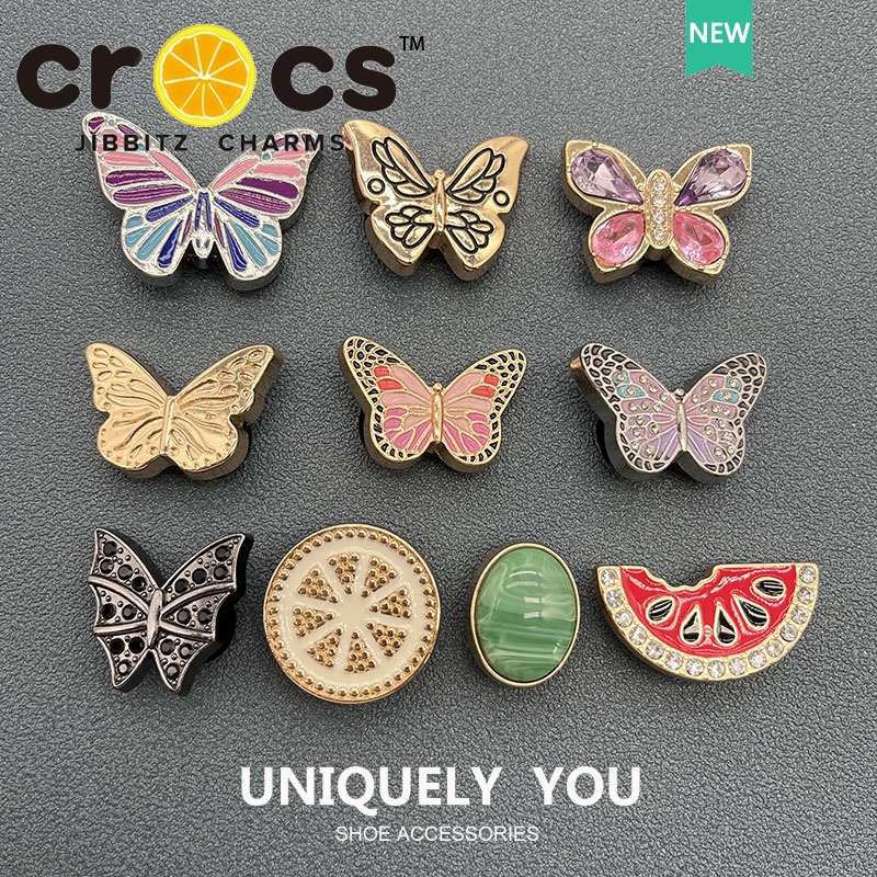 Jual Metal jibbitz crocs charm metal Butterfly High Quality Fashion ...