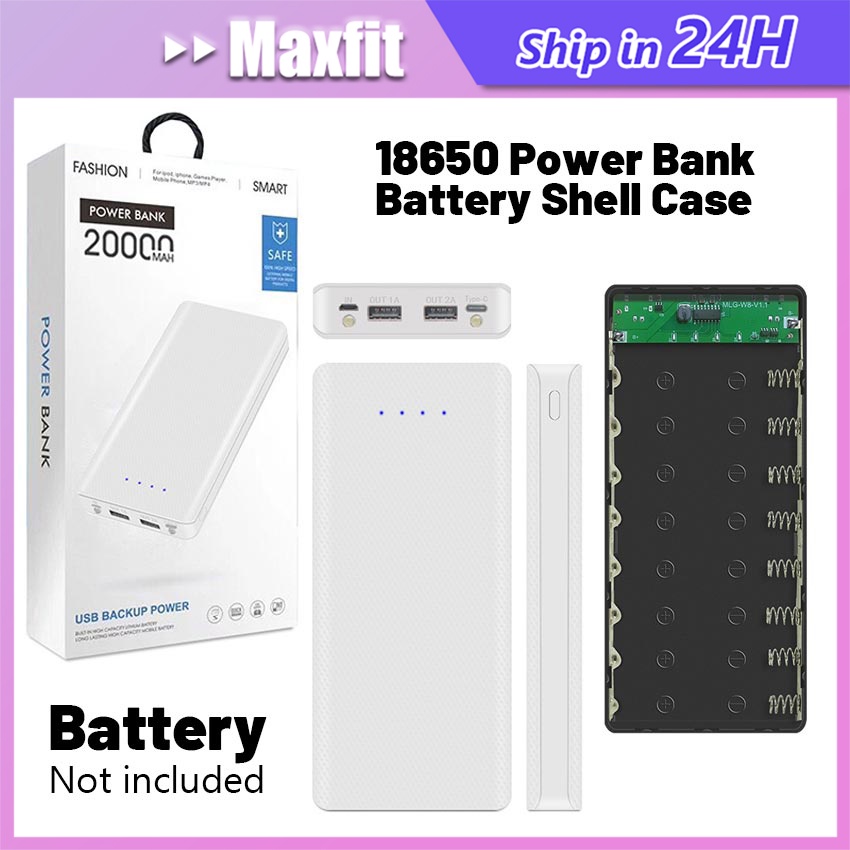 Jual DIY Casing Power Bank Case Usb Type C Dual Output & Lcd 8X18650 ...