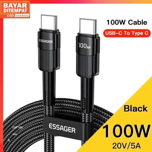Jual ( 100% ORI ) Essager Kabel Data USB Type C to C Multifungsi Fast Charging 20V/5A 2M - XCA01 ...