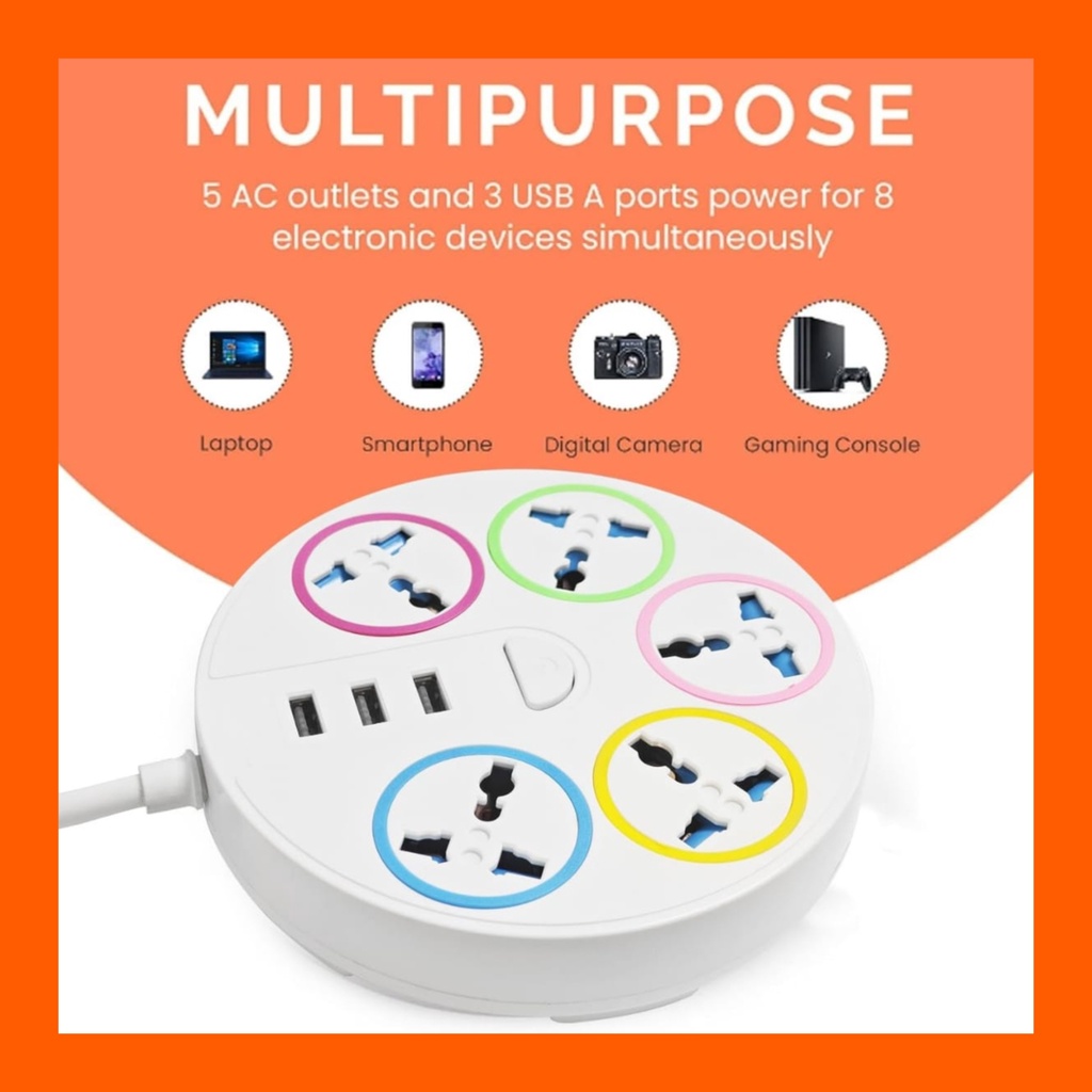Jual STOP KONTAK COLOKAN LISTRIK STRIP 3 USB DAN 5 POWER SOCKET MULTIFUNGSI | Shopee Indonesia