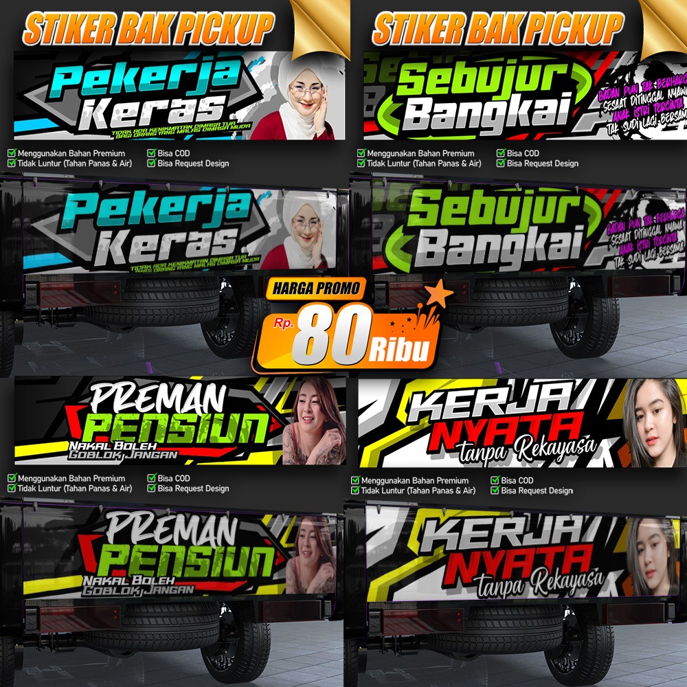 Jual STICKER VARIASI PICK UP L300 CUSTOM BAK BELAKANG-DECAL STICKER BAK ...