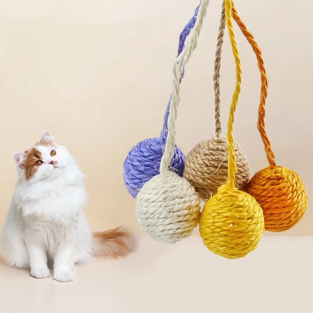 Jual [HACIKO PETSHOP] Mainan Gigitan Kucing Bola Tali Gantung Kandang ...