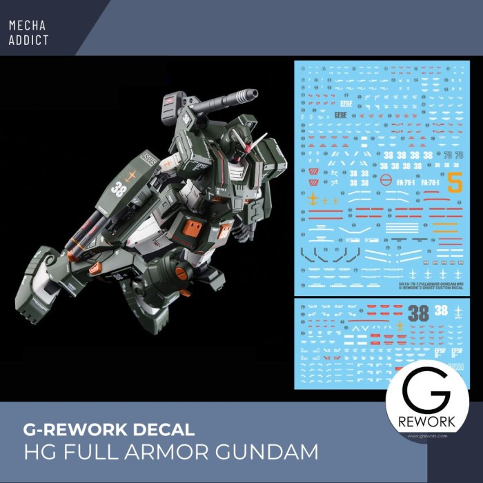 Jual Water Slide Decal HG Full Armor Gundam by G-rework - Original ...