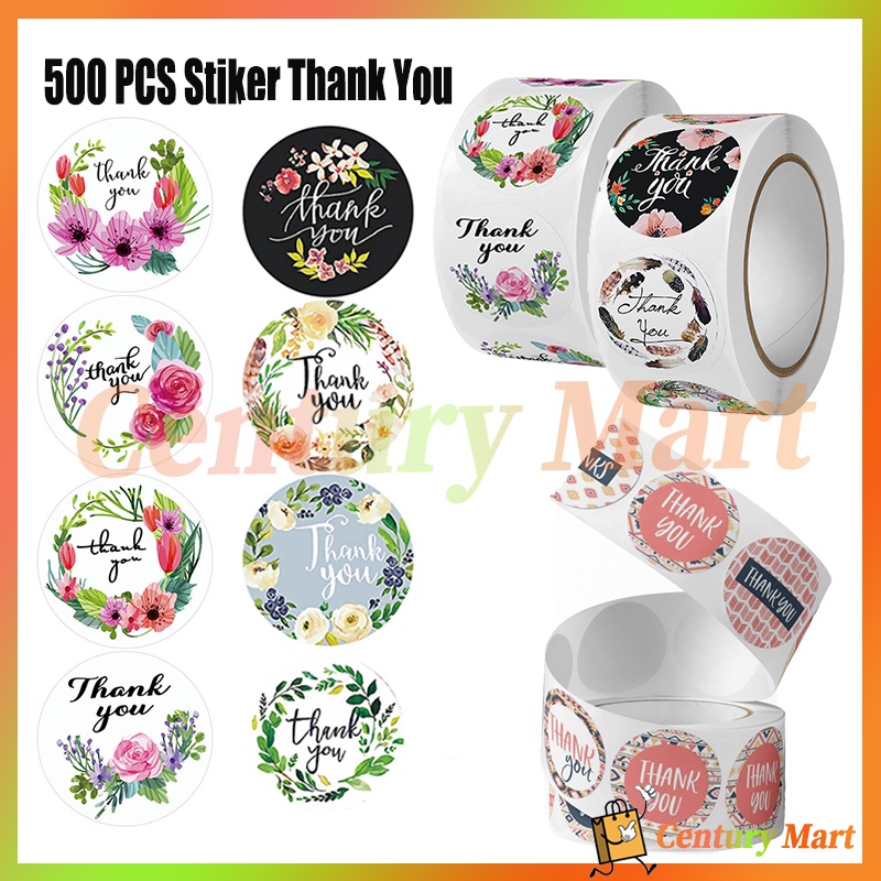 Jual 500pcs sticker thank you/Sticker Thankyou 1Roll (500Pcs) /500 PCS ...