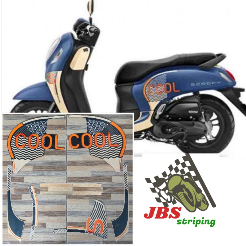 Jual striping Honda Scoopy fashion cool biru tahun 2022 striping lis ...