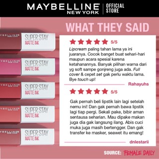 Jual Maybelline Superstay Matte Ink Liquid Long Lasting Waterproof Matte Lipstick Lipcream Make ...