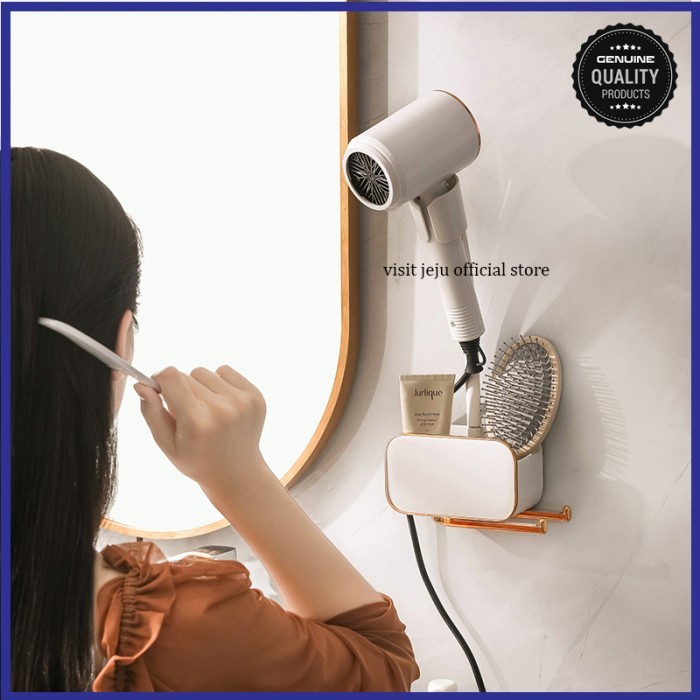 Jual Gantungan Hair Dryer Dinding / Rak tempat pengering rambut tempel dinding | Shopee Indonesia