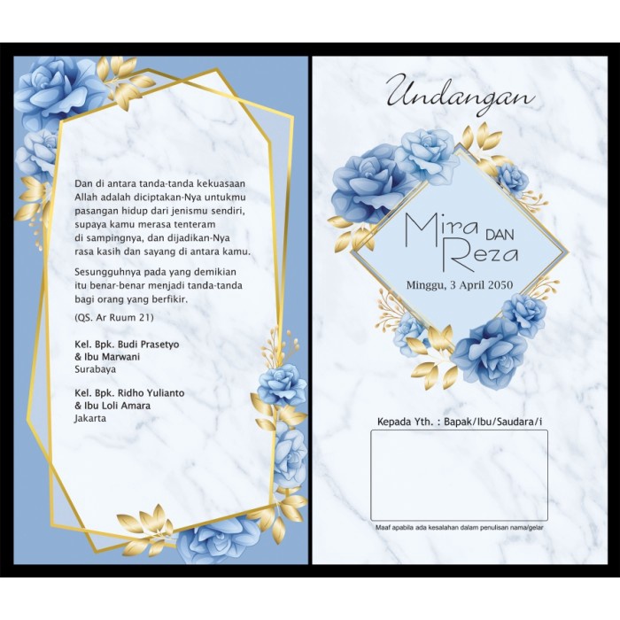 Jual Blangko Kosong Undangan Pernikahan ERA BARU / ERBA 2401 COVER ...