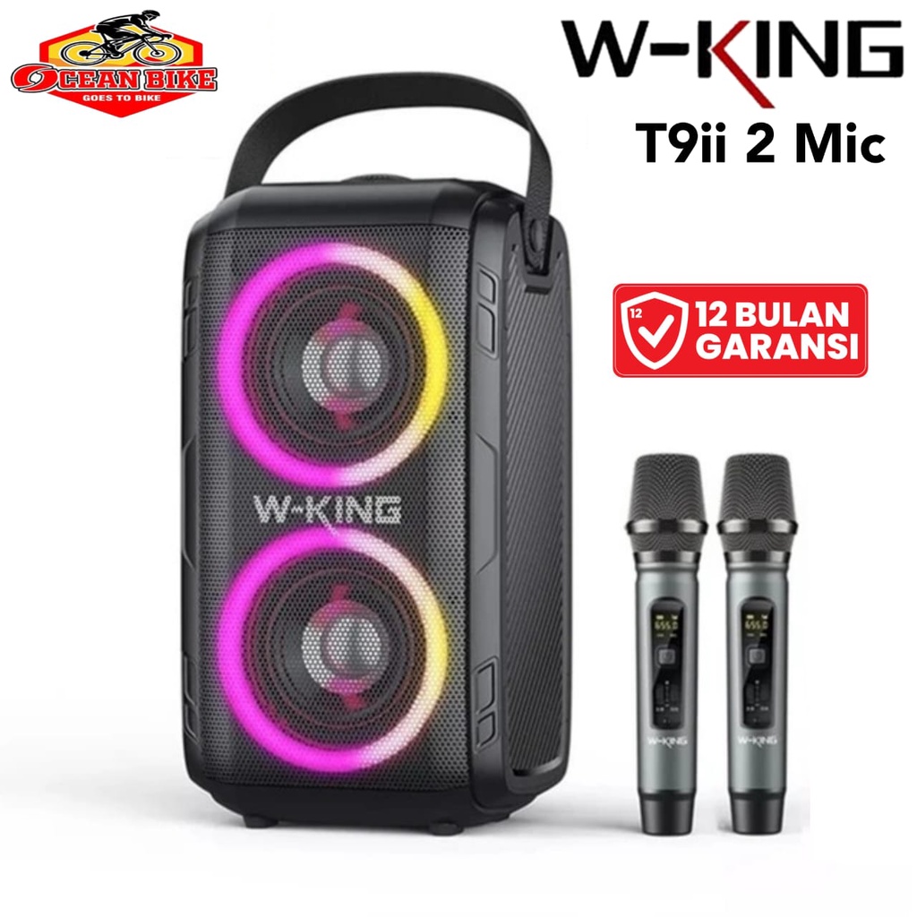 Jual WKING Speaker Bluetooth Karaoke Mic Wireless TWS T9ii 2 Microphone ...