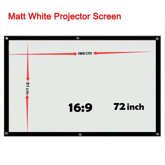 Jual Layar Proyektor 72 inch, ukuran 160 x 91 cm Screen Projector ...