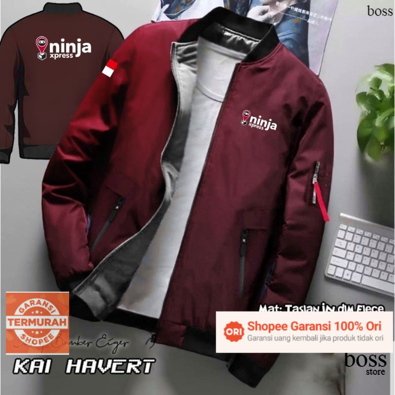 Jual JAKET BOMBER NINJA XPRESS KURIR NINJAVAN EXPRESS SABLON TERBARU ...