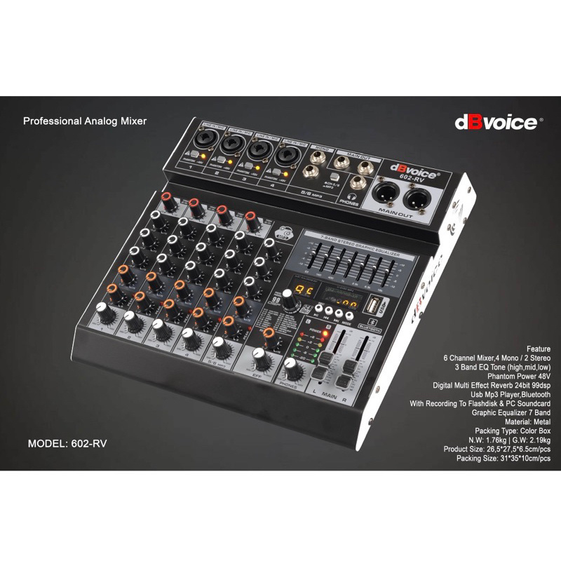 Jual Mixer dB Voice 602 RV Original 6 Channel dBvoice 602RV | Shopee ...