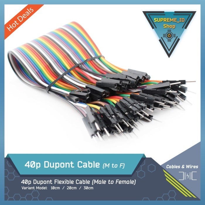 Jual 40p Dupont Breadboard Pin Jumper Kabel Cable Male to Female ...