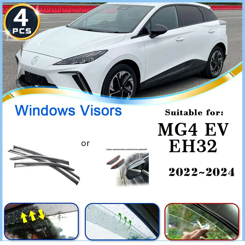 Jual Car Window Visors For MG4 EV MG MULAN EH32 2022 2023 2024 2025 Waterproof Rain Guards ...
