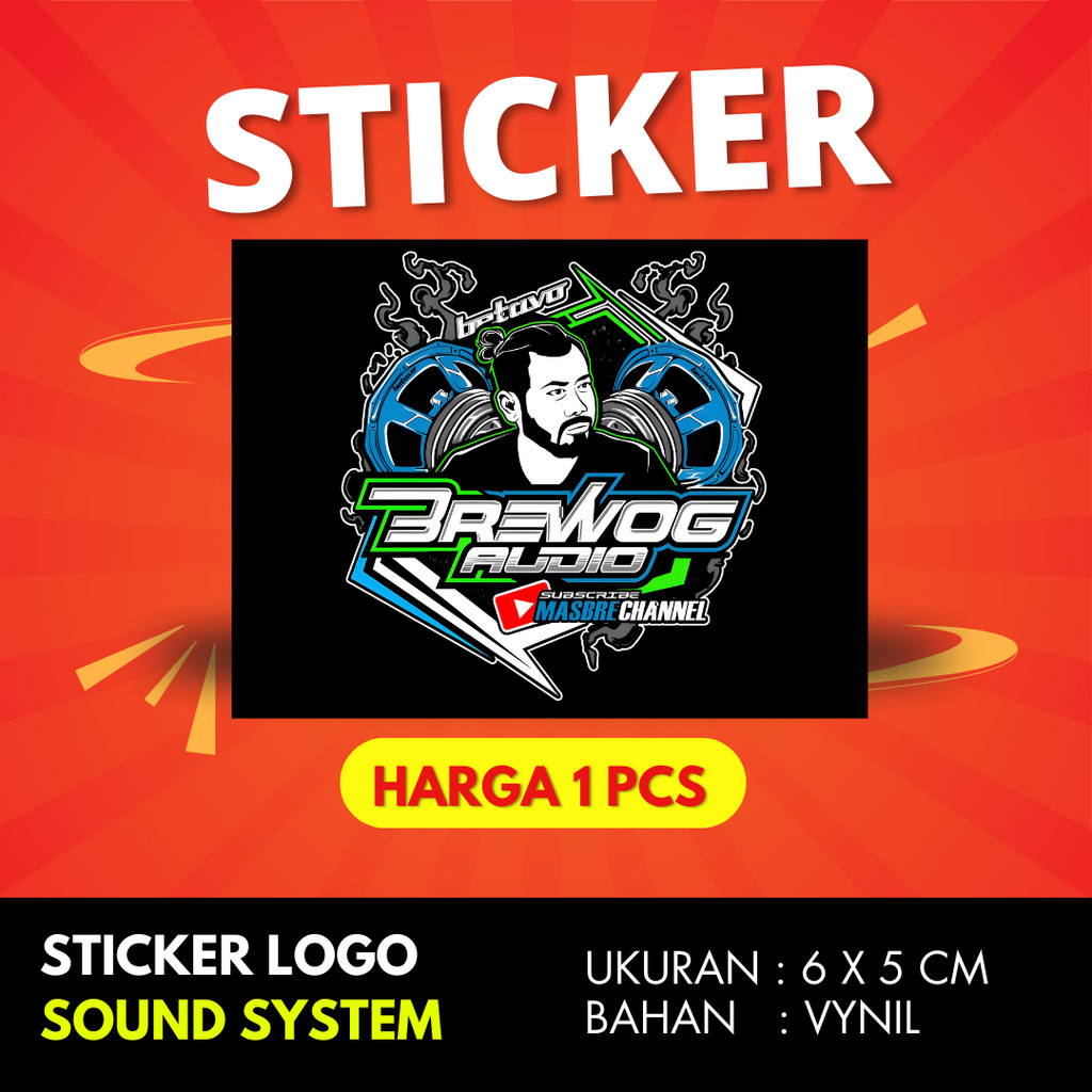 Jual Sticker sound system BREWOG AUDIO BIRU BAHAN VYNIL ANTI AIR PREMIUM | Shopee Indonesia