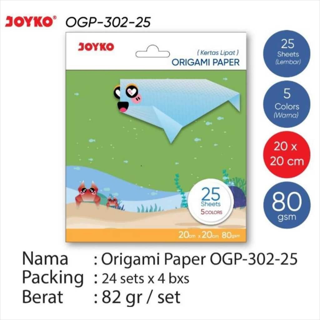 Jual Origami Paper Joyko 20x20cm OGP-302-25 (25 Sheet) | Shopee Indonesia