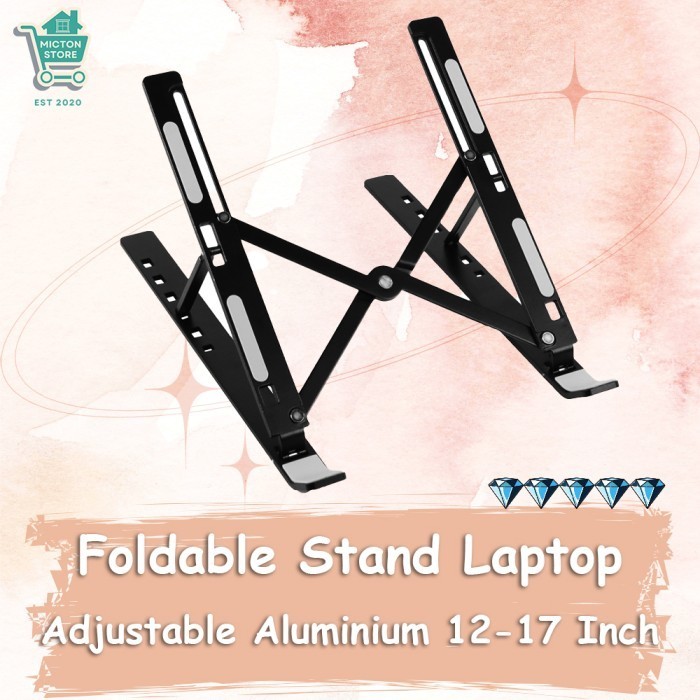 Jual LUXTON Stand Laptop Premium Hitam Aluminium Lipat Adjustable Ergonomis untuk Laptop 12-17 ...