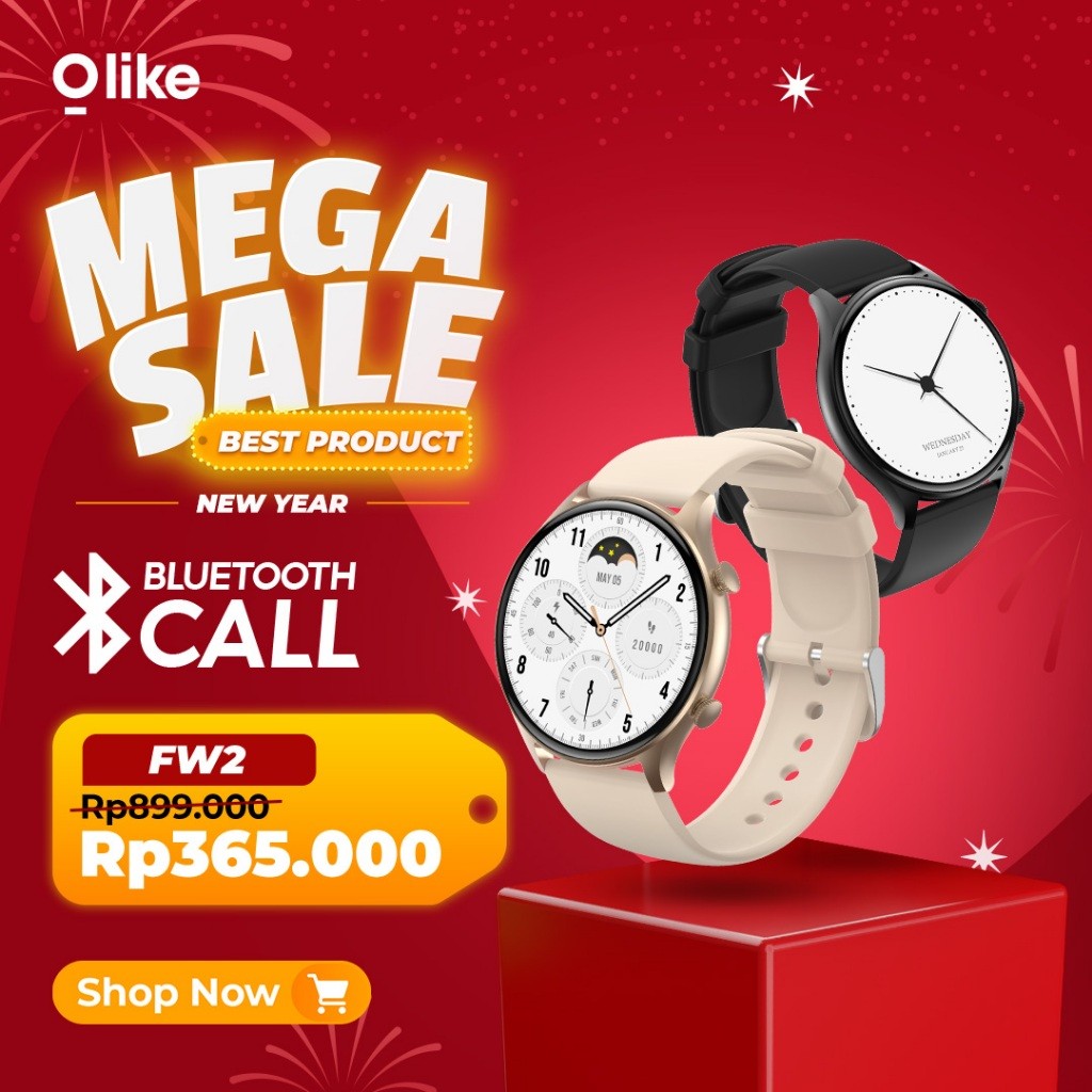 Jual OLIKE Smart watch FW2 (Upgrade of FW1) HD Screen 1.39 Inch Strap ...
